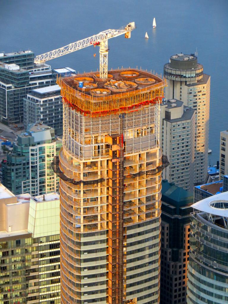 Swiss Cheese Roof Taking Shape on Ice Condos' East Tower | UrbanToronto