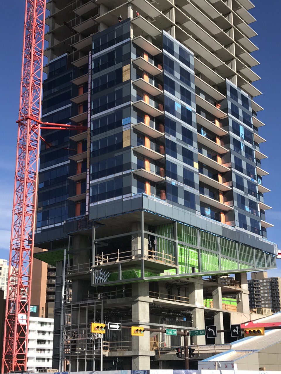 West Village Towers' Patent Patterned Paneling on the Rise | SkyriseCalgary
