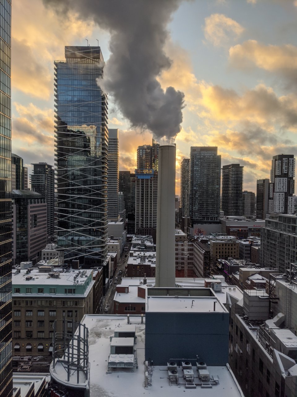 Plume of Steam at Sunset | UrbanToronto