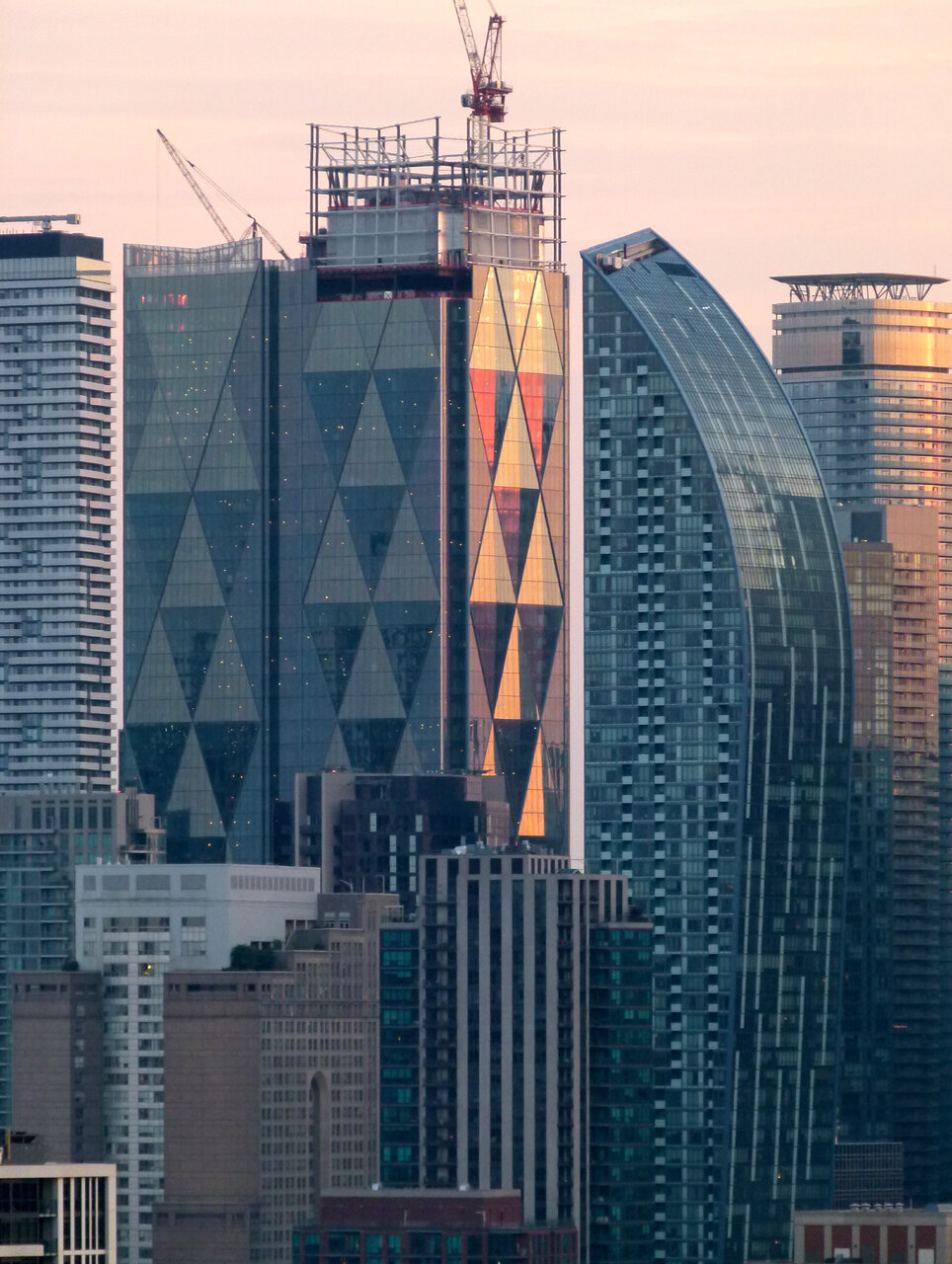 CIBC SQUARE's Diamond Facades Catching Sunset Light | UrbanToronto