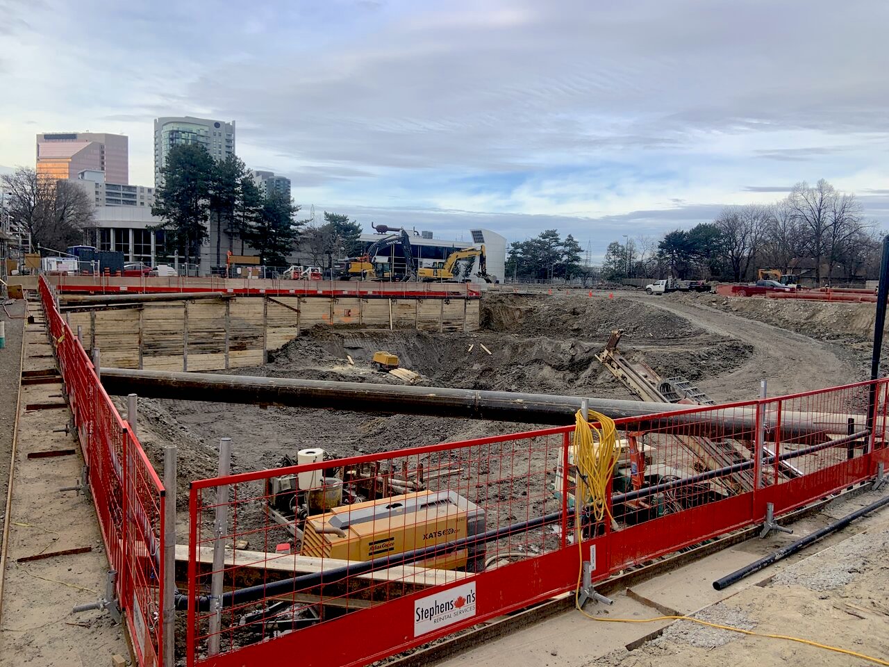 Digging Continues After Raker Installation at Plaza on Yonge | UrbanToronto