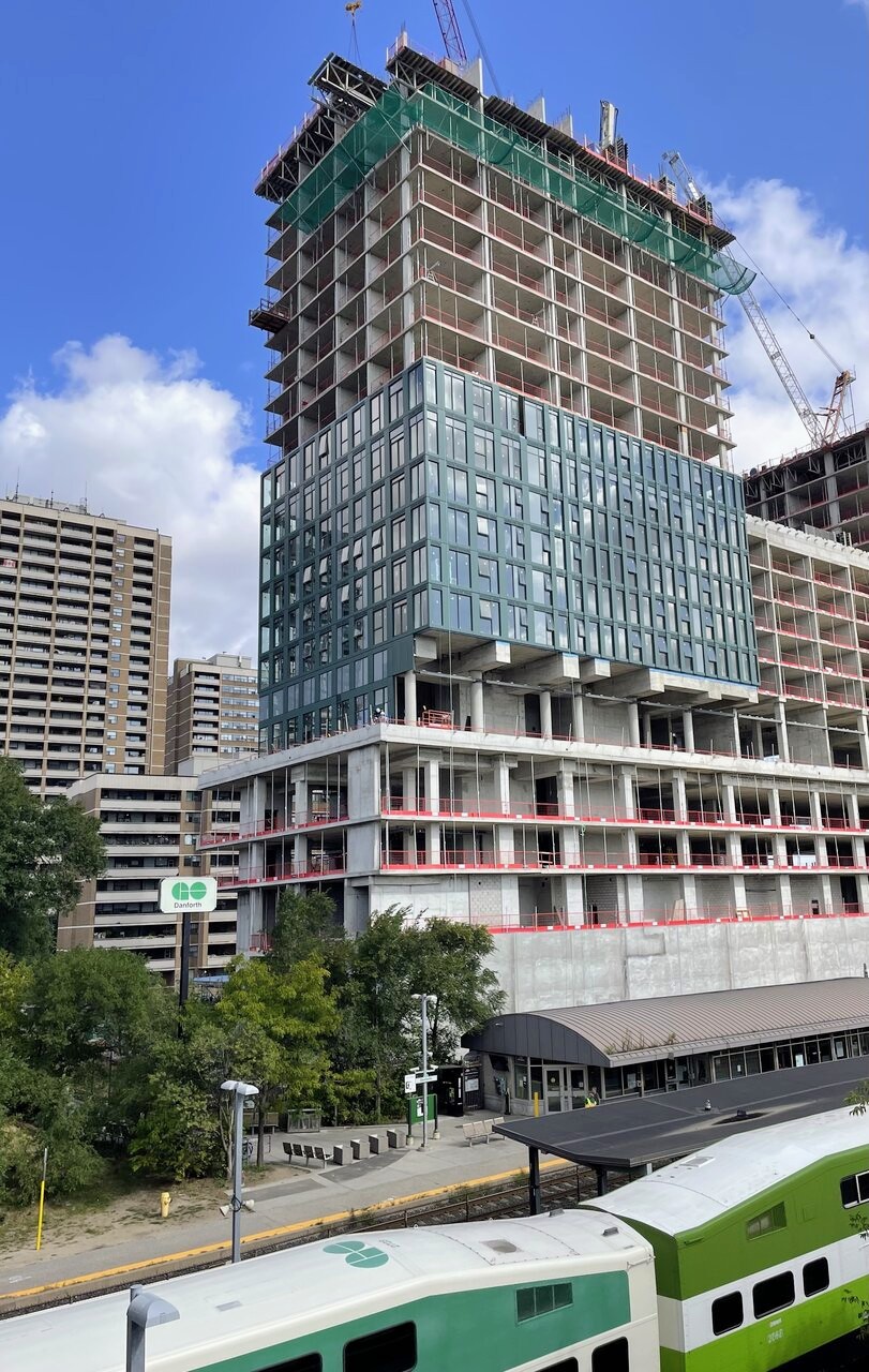 Cladding Bringing Colour to Rushden Station Towers at Danforth GO ...